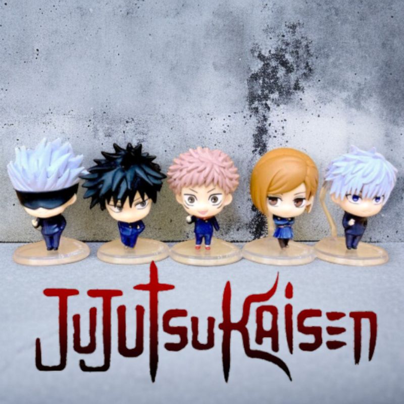 Action FIGURE Jujutsu kaisen ITADORI GOJO FUSHIGURO CHIBI TOPPER CAKE ...
