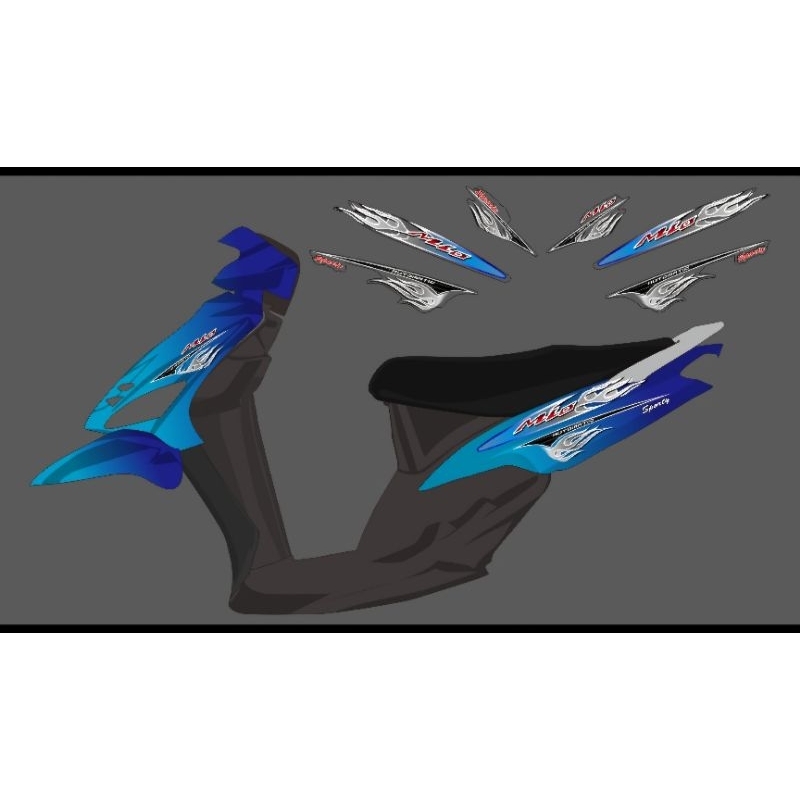 Custom transparent fire design mio sporty sticker striping | Shopee ...