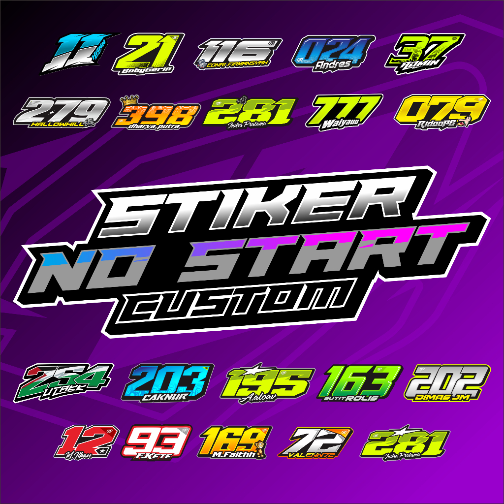 Custom START NUMBER RACING NUMBERS STICKER RACING NUMBERS CAN REQUEST ...