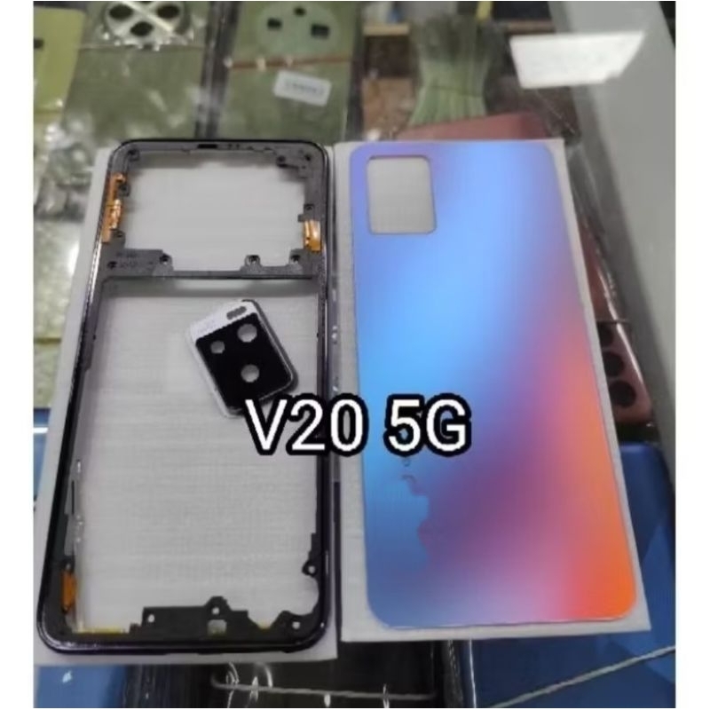 MESIN Casing Housing Fullset Vivo V20 5G Original Backdoor + Bezel ...