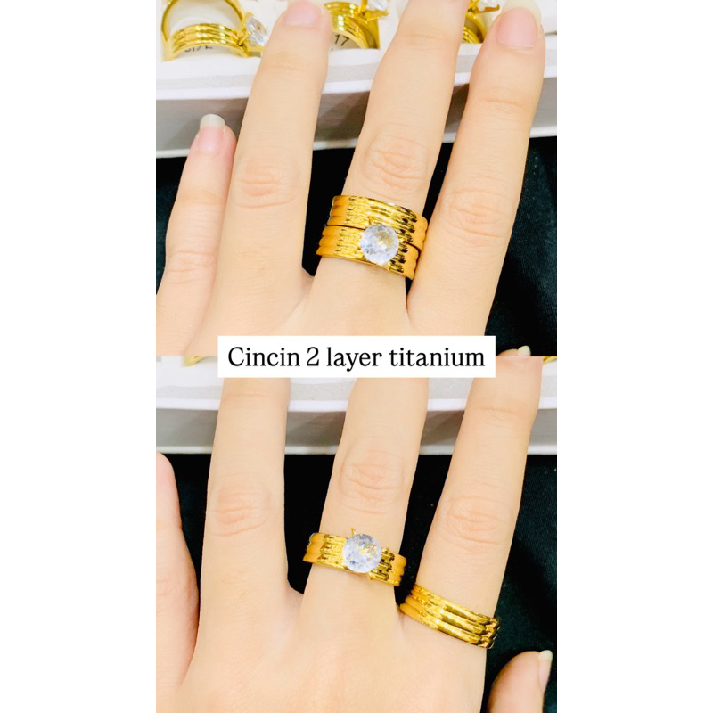 MATA 2 layer titanium ring with 1 gold eye (gets 2 rings) | Shopee ...