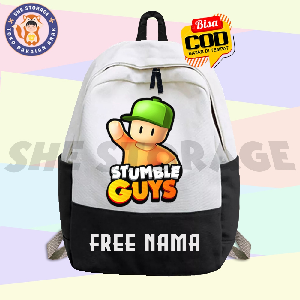 Free NAME - CHILDREN'S BACKPACK STUMBLE GUYS SCHOOL BAG | Shopee ...