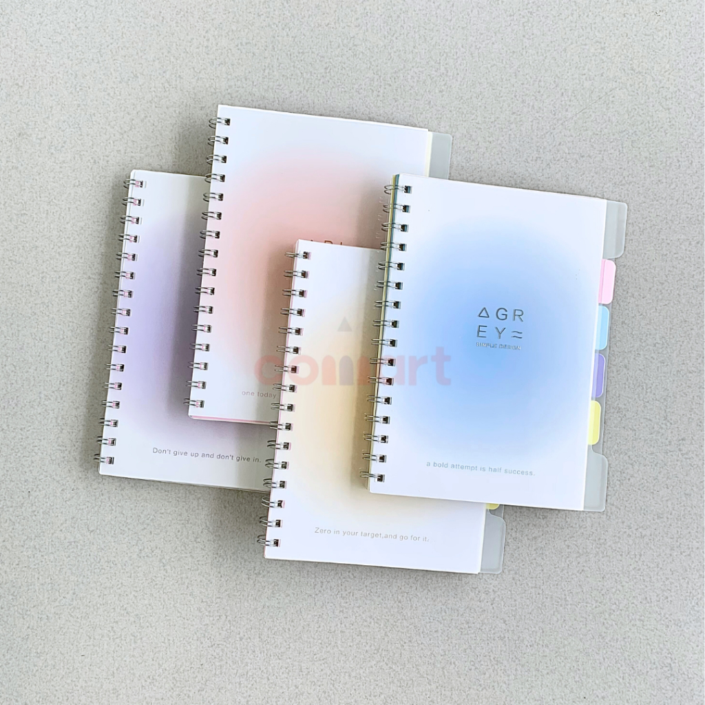 Transparent Spiral Notebook Simple Pastel Plus Divider Loose Leaf A5 ...