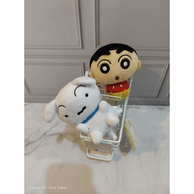 A PAIR OF ORIGINAL SHIRO SHINCHAN DOLL BANPRESTO MINI SIZE 10CM ...