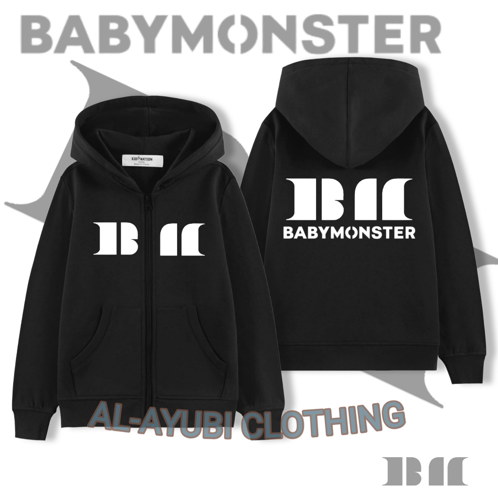 Kpop Baemon Babymonster Logo Children's Zipper Hoodie / Kpop Children's ...
