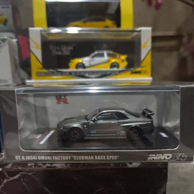 Diecast Inno64 Nissan Skyline GTR R34 Omori Factory Clubman Race Inno ...