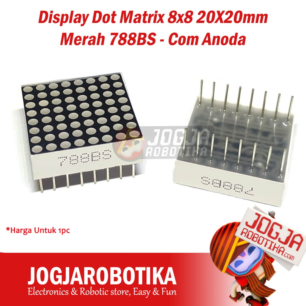 MERAH Display Dot Matrix 8x8 20X20mm Red 788BS 788 BS - Common Anode ...
