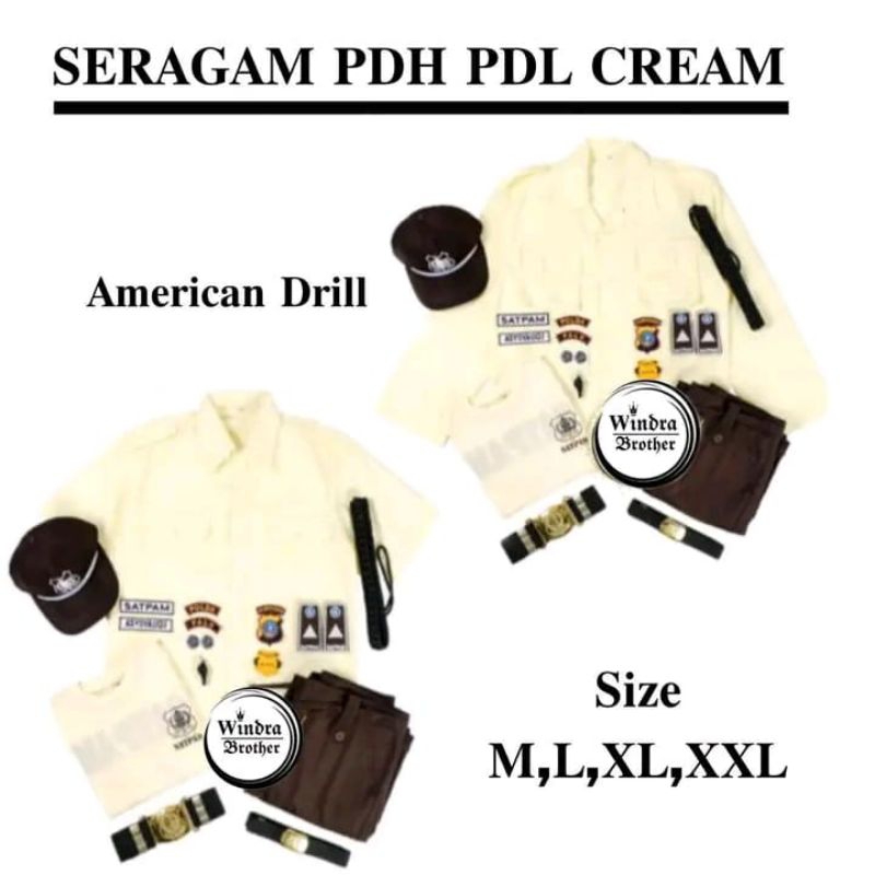 King Boanks PDL PDH Security Uniform Beige | Pdl Security Guard Cream ...
