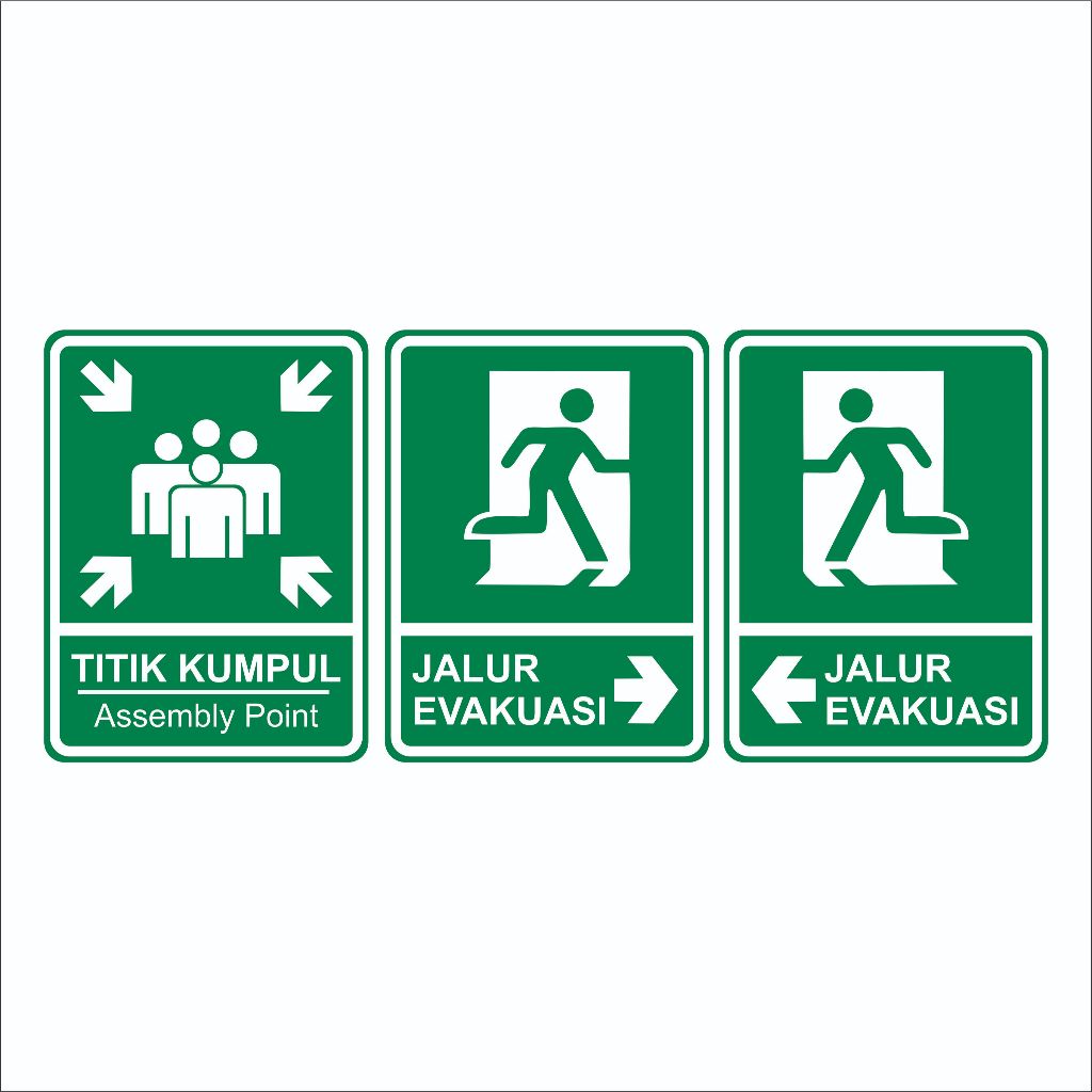 Gathering Point Sign Stickers. Assembly Point, Evacuation Line 30x40cm ...