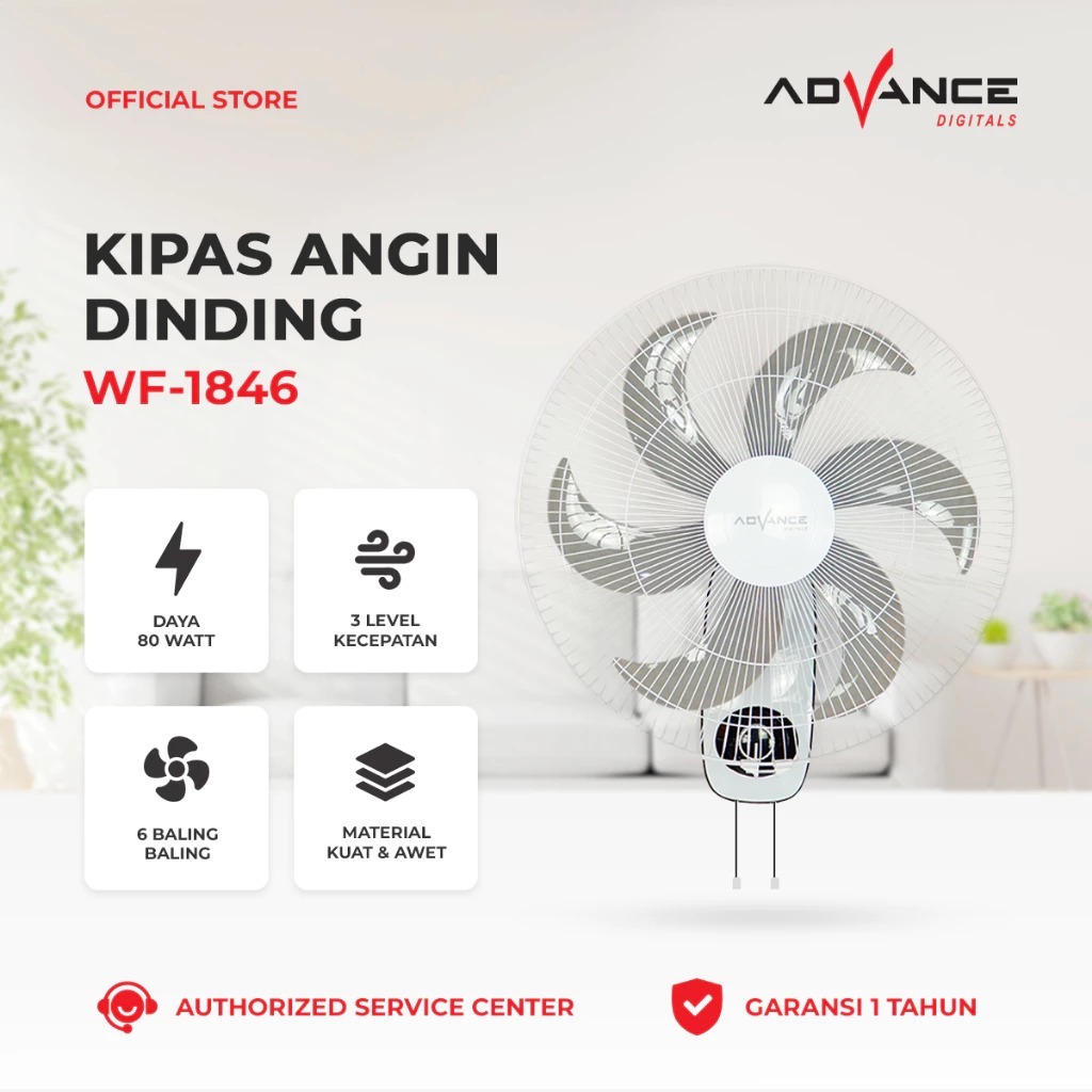 Advance Iron WALL FAN 18 inch 6 PROPELLER WALL FAN ADVANCE WF-1846 ...