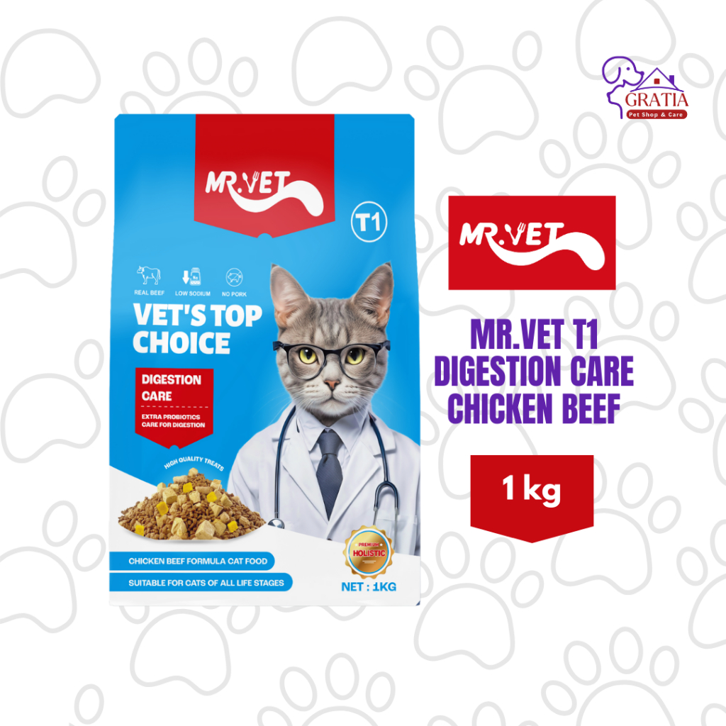 Mr.vet T1 Digestion Care Chicken Beef Cat 1 kg | Shopee Philippines