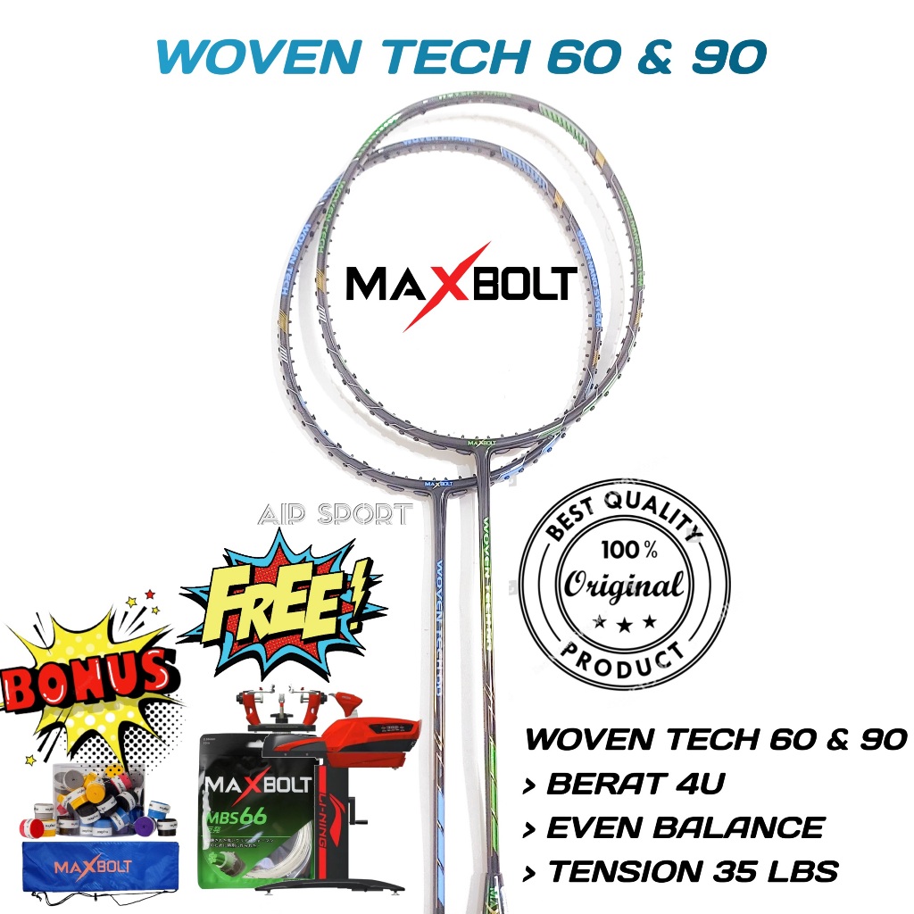Original Maxbolt Woven Tech 60&90 Badminton Racket | Shopee Philippines