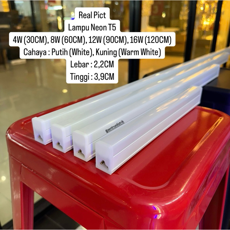 T5 PVC Neon Lights (4W 30CM, 8W 60CM, 12W 90CM, 16W 120CM) White and ...