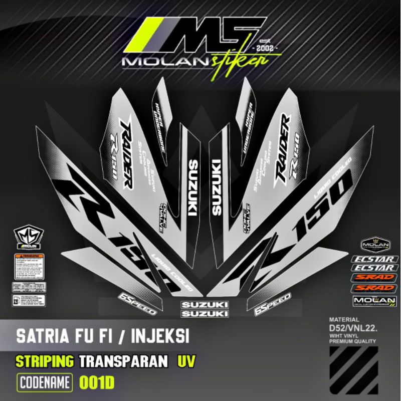 Decal Sticker Striping Variations Transparent Uv Satria Fu Fi injection ...