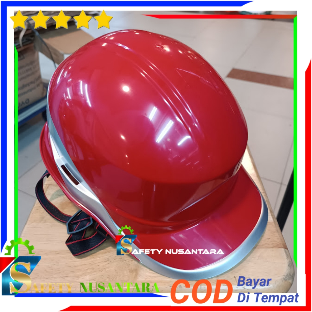 MERAH Red ABS Baseball MSA Safety Helmet Complete with Swivel Fastrack Inner Chin Strap | Shopee ...