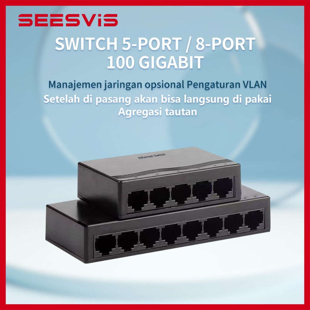 SEESViS Desktop Network Switch Hub 5/8 Port 100Mbps Mini Switch ...