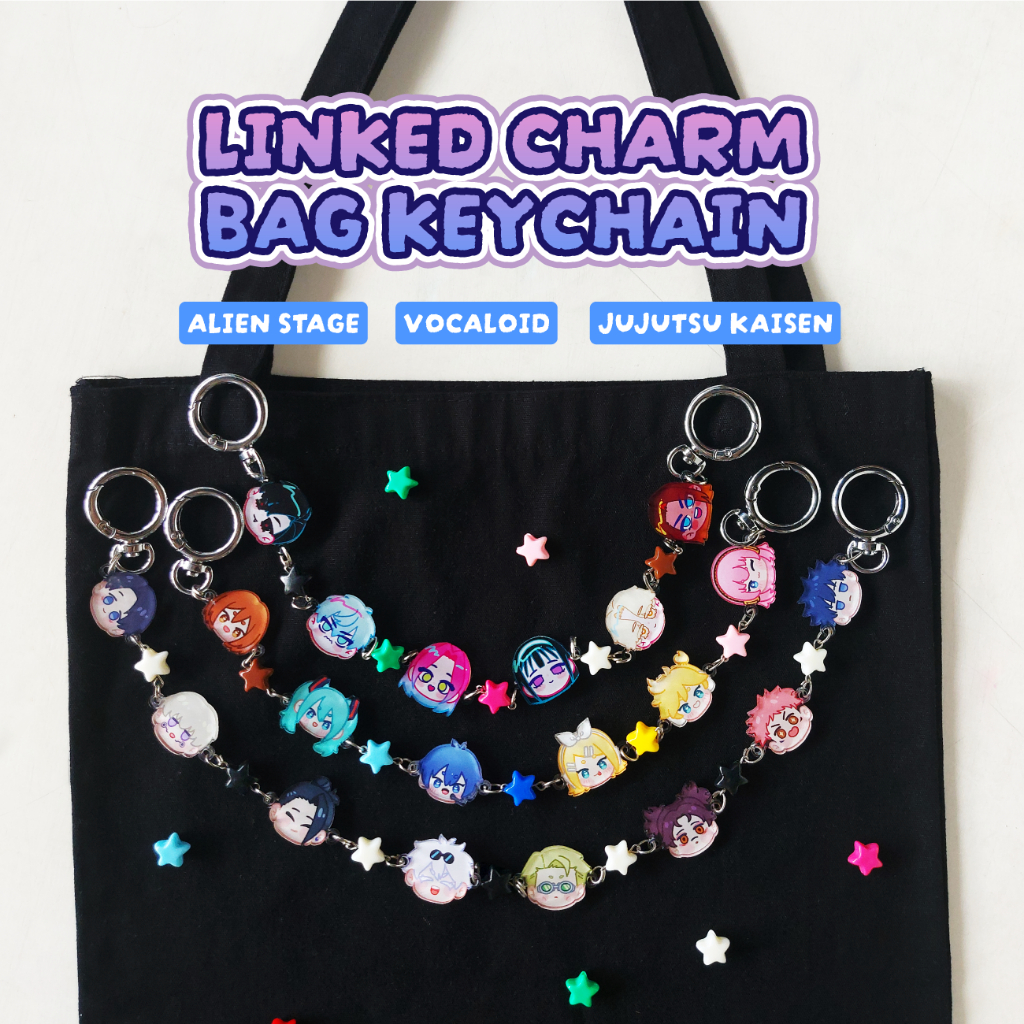 Linked Bag Charm Keychain Bag/totebag decoration Hazbin hotel Alien ...