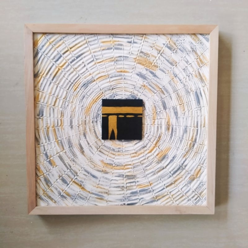 30x30 Kaaba painting, minimalist texture, wall decoration display, art ...