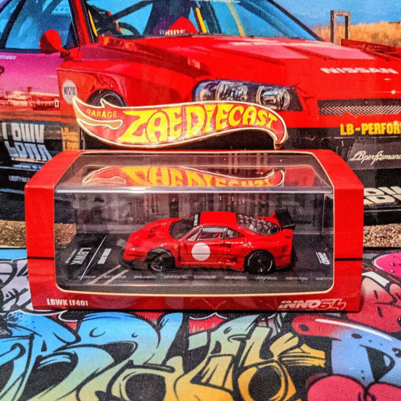 MERAH Diecast Inno 64 Lbwk F40 Loose Red Ferrari / Unsealed | Shopee ...