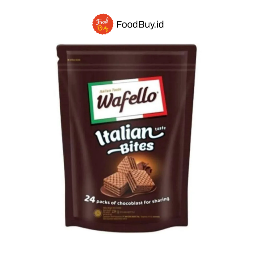 Wafello Italian Bites Chocolate Flavored Wafer Pouch 234gr (24packs ...