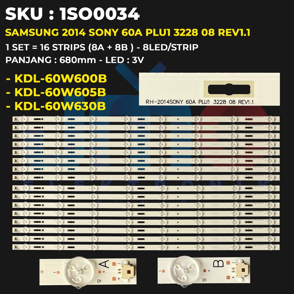 TV Backlight Sony 60 Inch KDL-60W600B 60W605B 60W630B SAMSUNG 2014SONY ...
