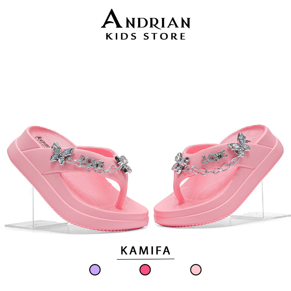 New Kamifa - Girls' flip-flop sandals with butterfly bead decoration ...