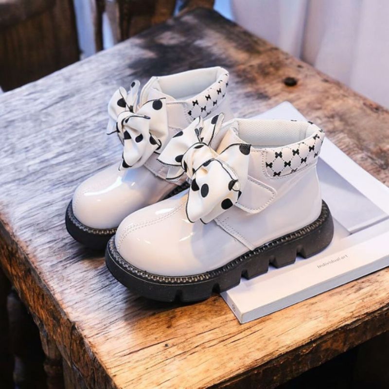 Dokmart Boot Model Girls Shoes Ages 1-3 Years Korean Style Polka Dot ...