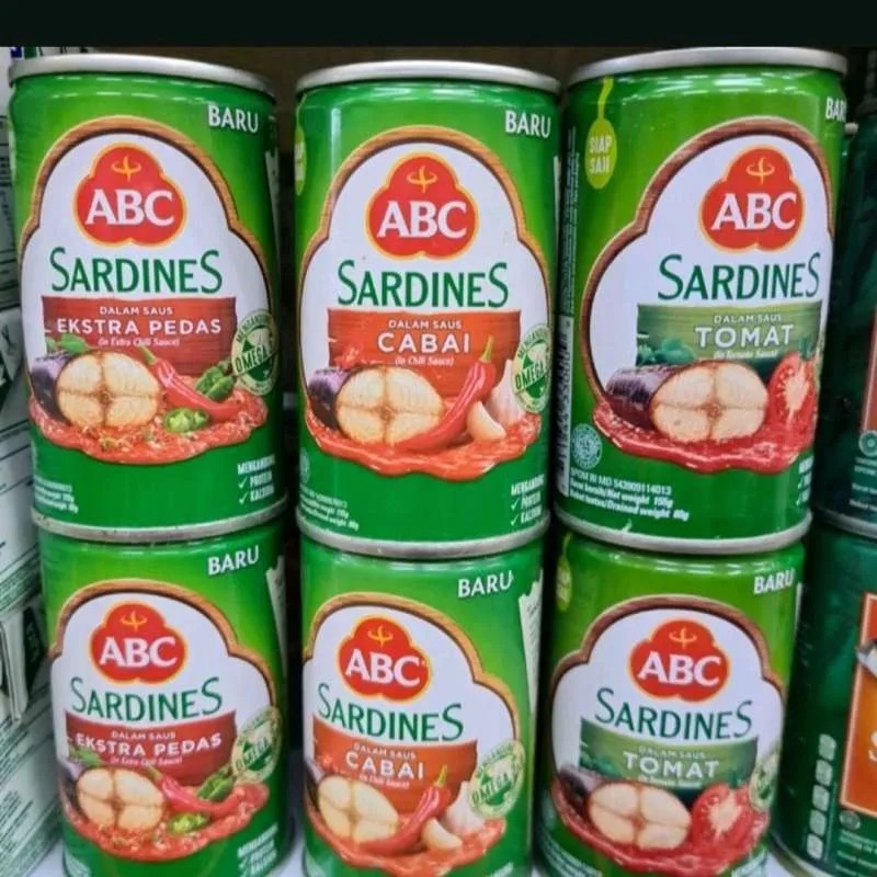 ABC Sardines Canned Food 155 Gr Chili Sauce Variants, Tomato Sauce ...