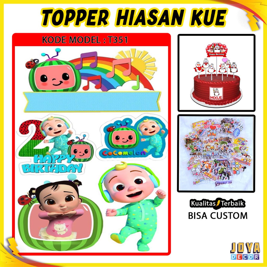 COCO MELON CHARACTER CAKE TOPPER, COCO MELON CAKE TOPPER, HAPPY ...