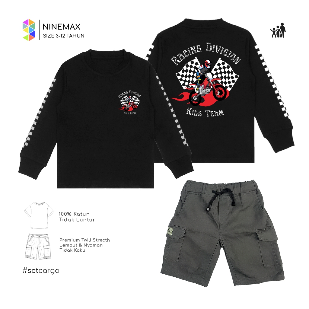 Boys' Distro Long Sleeve Shirt and Cargo Pants Set - 9Max Racing ...