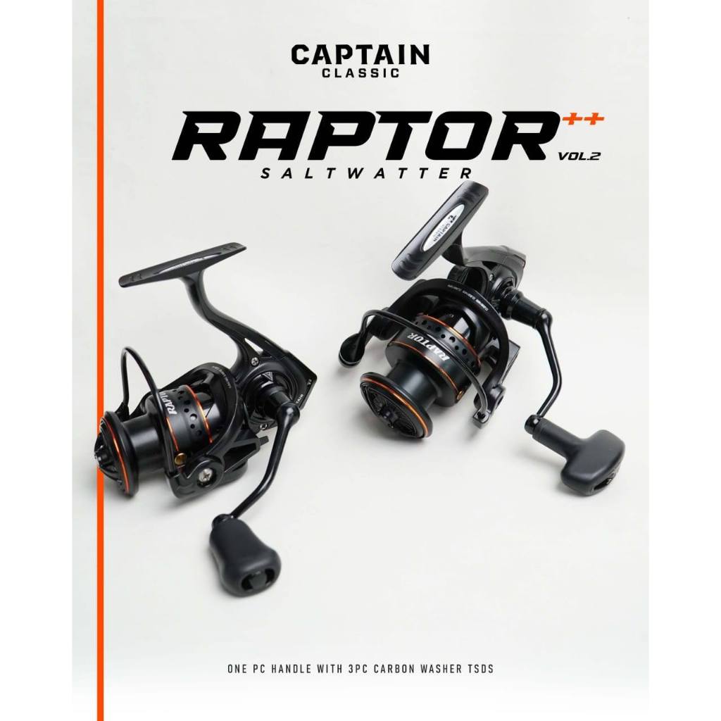 CAPTAIN CLASSIC RAPTOR++ SPINNING Reel VOL.2 (POWER HANDLE) | Shopee ...