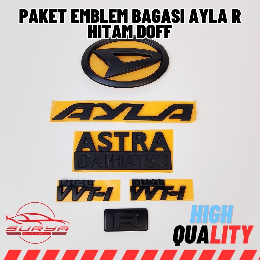 Ayla Type R Car Emblem Package Matte Black | Shopee Philippines