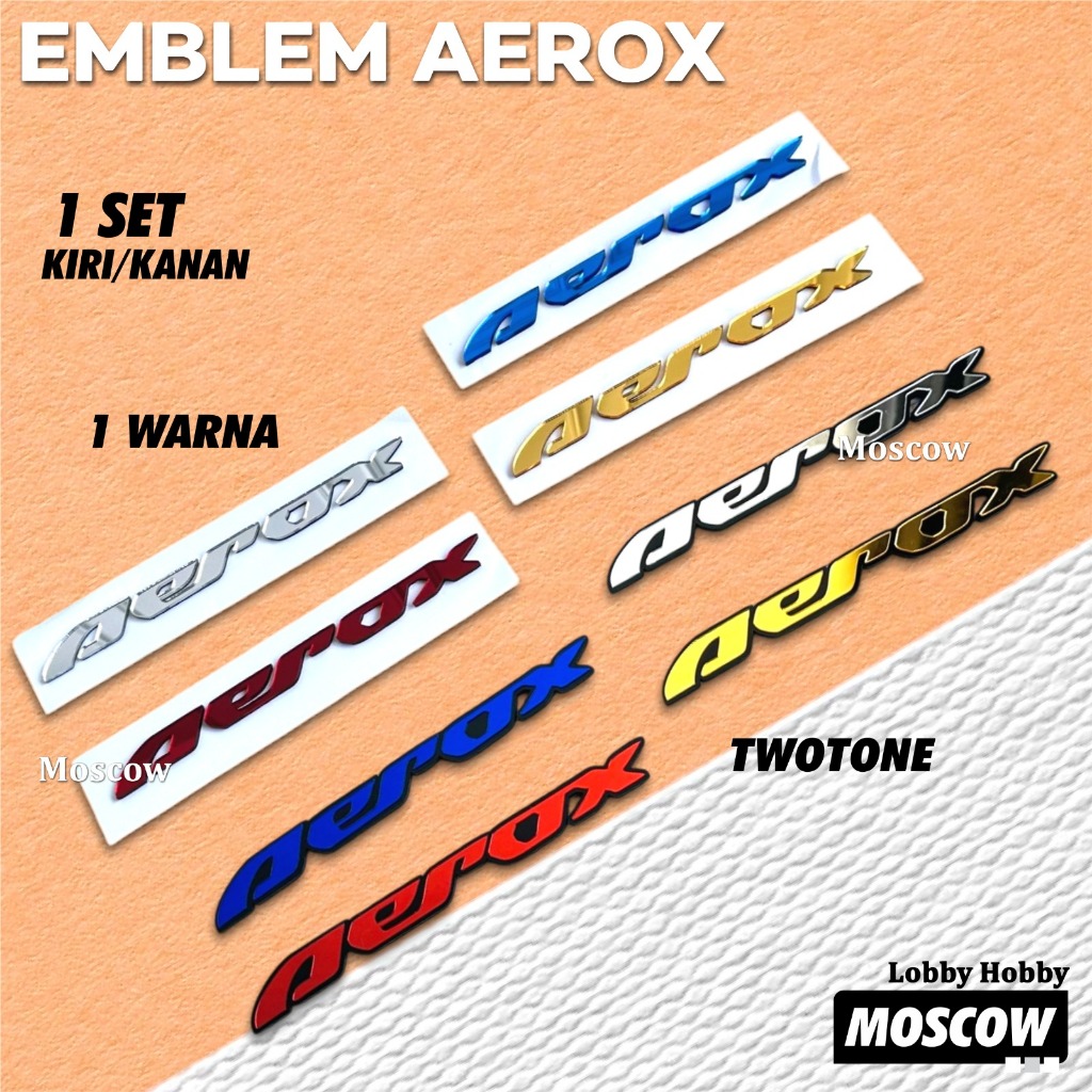 3D ACRYLIC AEROX EMBLEM SET A PAIR RIGHT LEFT / embossed BODY LOGO ...