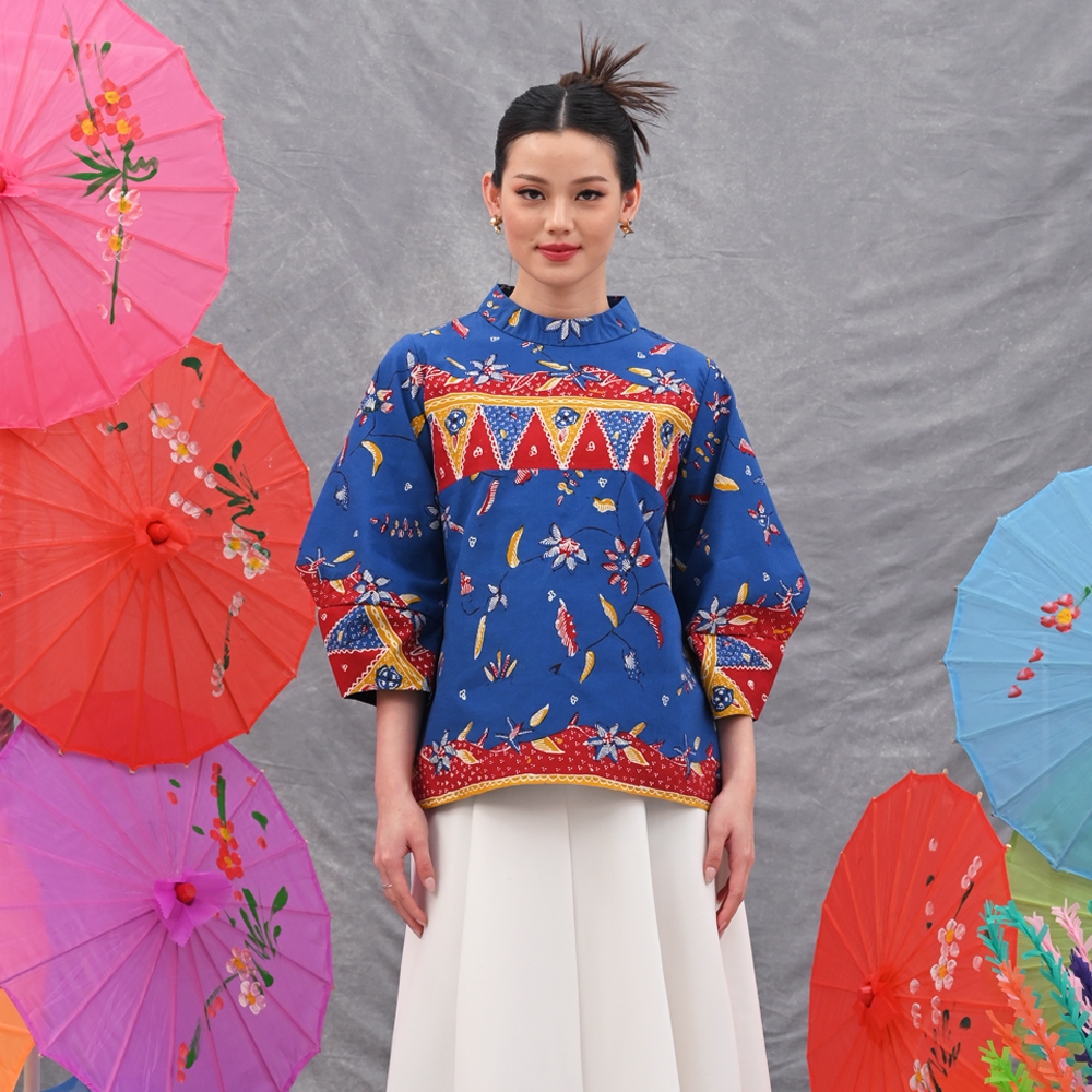 NONA RARA - Lesi Tulis Betawi T4165, modern women's batik blouse work ...