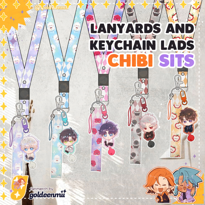 LADS - Chibi Sit Keychain Lanyard set Love and Deepspace fanmerch ...