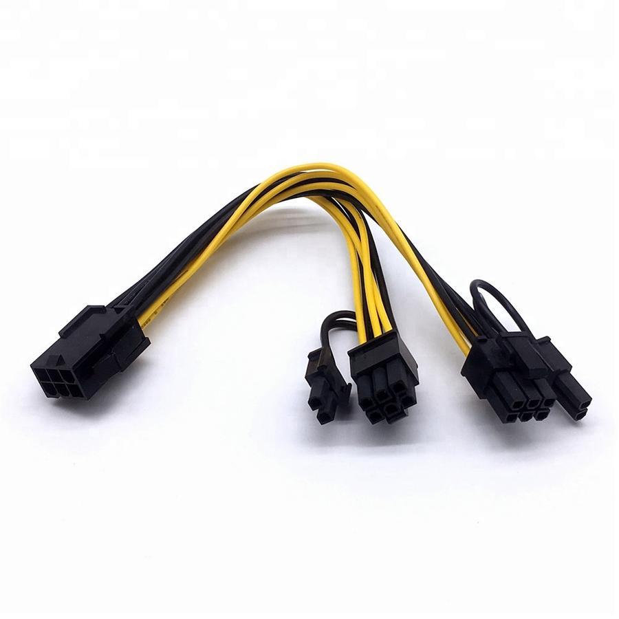 PCIE CABLE 6 PIN TO DUAL 8 PIN 6+2 POWER SPLITTER VGA PCI-E | Shopee ...