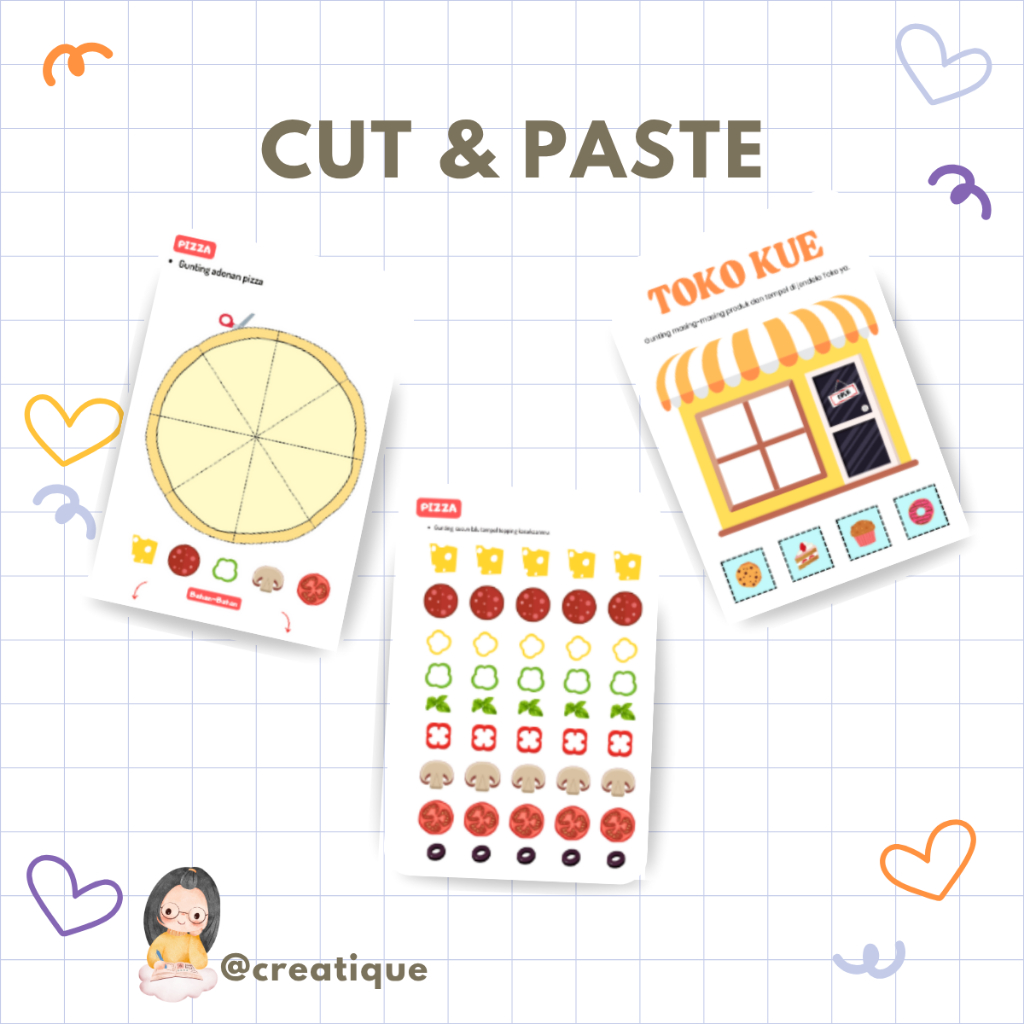[20 SHEETS] Cutting and Sticking Worksheets for Children's Activities ...