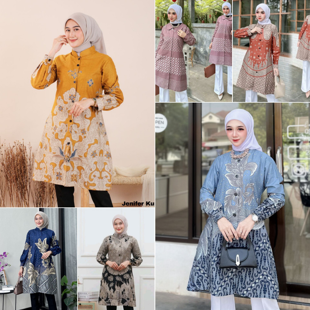 Latest Women's Batik Tunic Tops Women's Work Batik Batik Office Work ...
