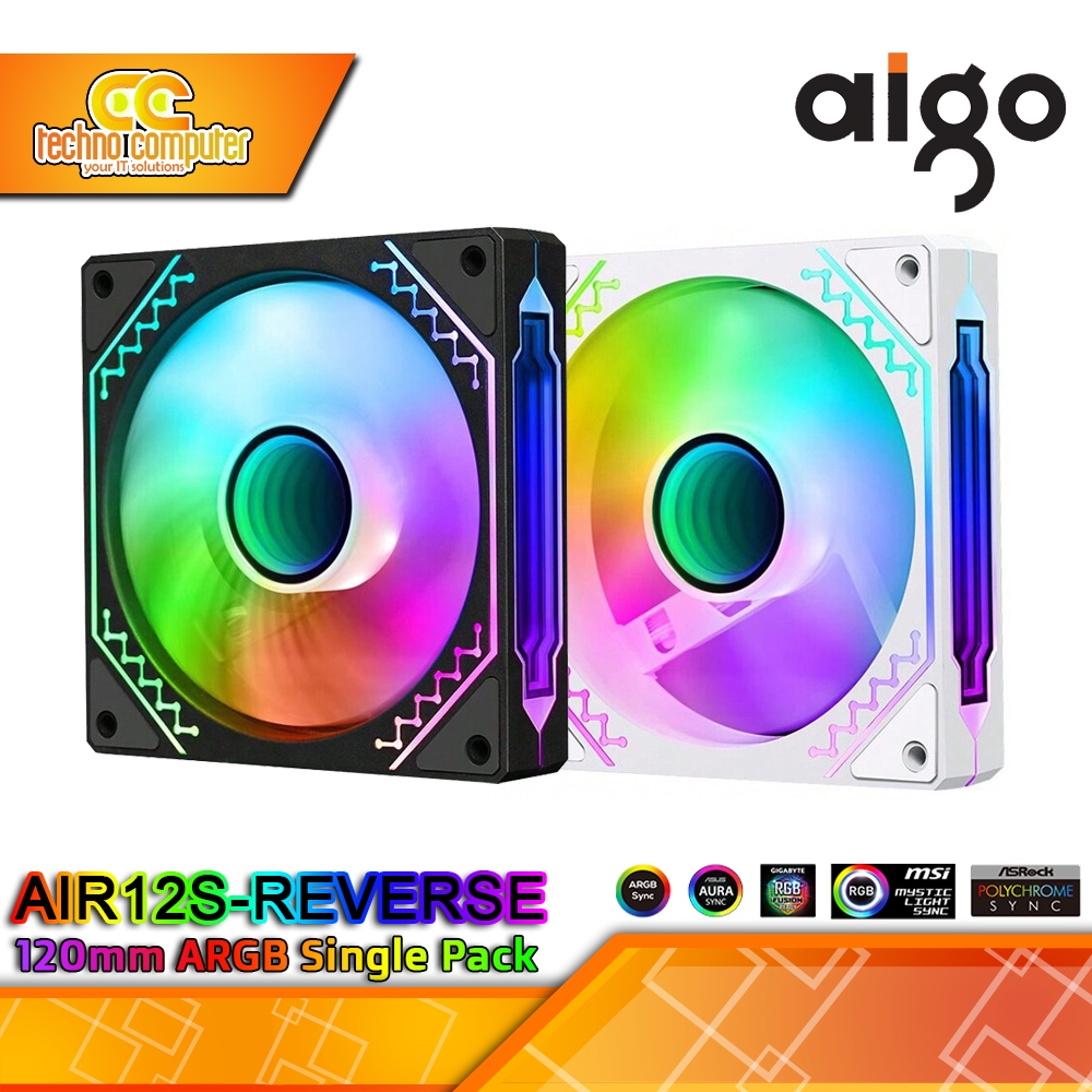 Aigo AIR12S-REVERSE CASING Fan - 120mm Single Pack ARGB Fan | Shopee ...