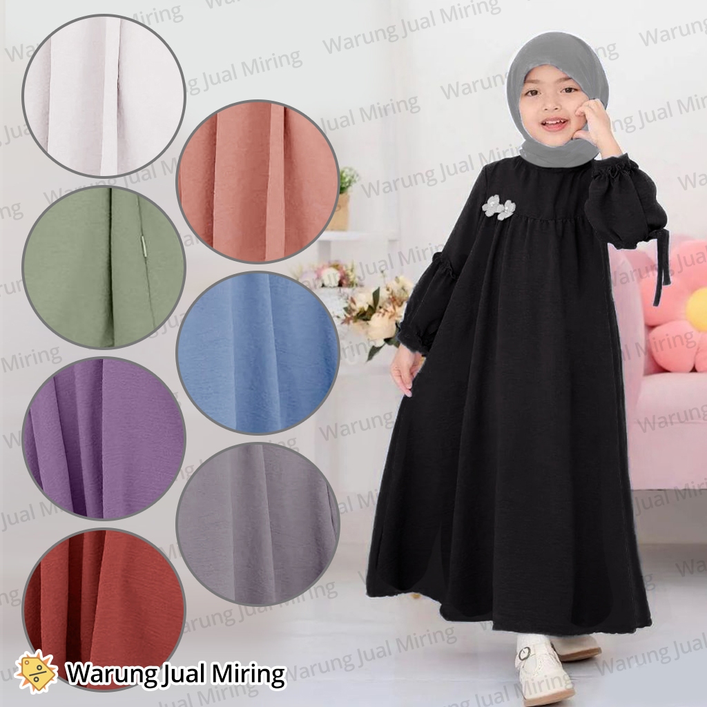 Children's Gamis 2-12 Years Crinkle Airflow Girls' Clothes Muslim ...