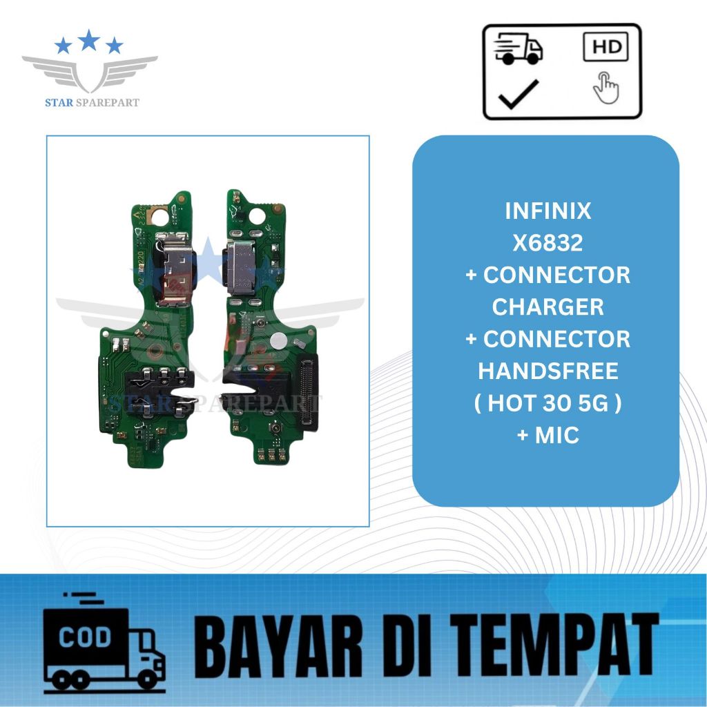 FLEXIBEL INFINIX X6832 / HOT 30 5G + CHARGEER CONNECTOR + HANDSFREE ...