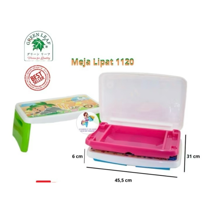 HIJAU Greenleaf green leaf portable plastic folding table for children ...