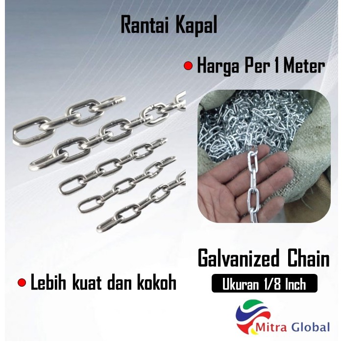 Galvanized CHAIN (Besi)/GALVANIZED CHAIN 3MM / GALVANIZED Iron CHAIN 3 ...