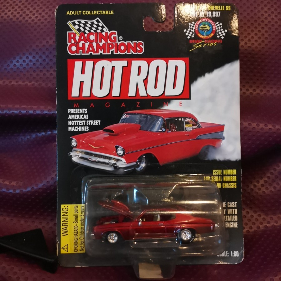 MERAH 1997 Racing Champions Hot Rod Magazine Issue 70 Chevelle SS Red ...