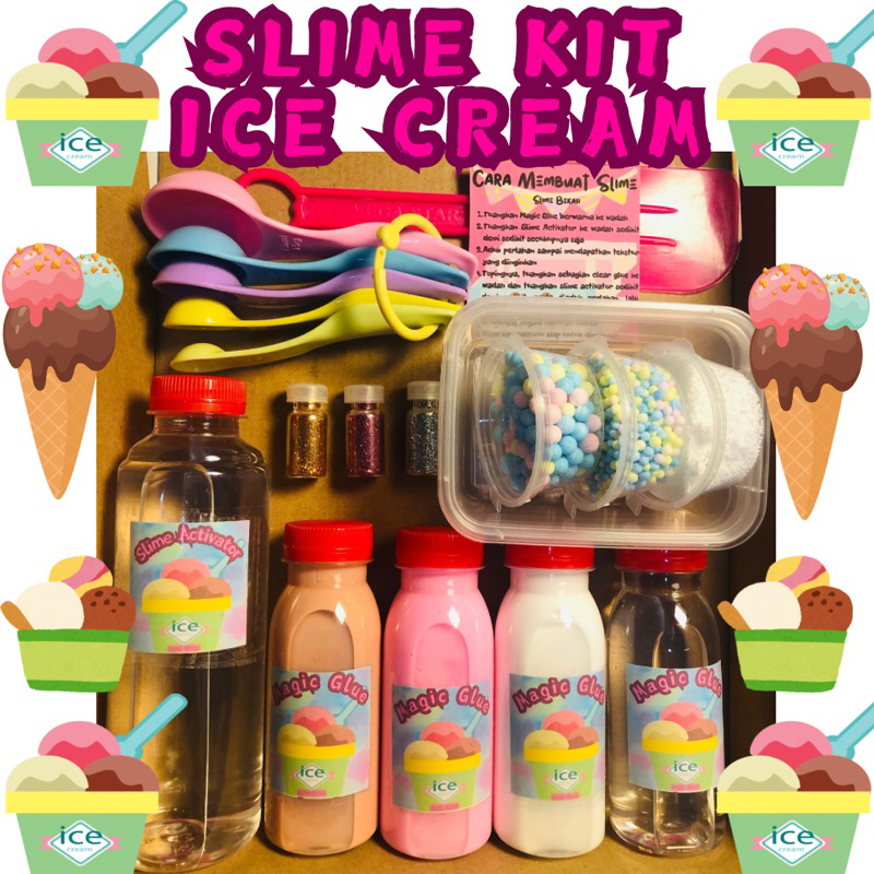 SLIME KIT ICE CREAM/ COMPLETE ICE CREAM | MAKE SLIME AT HOME | Gift ...