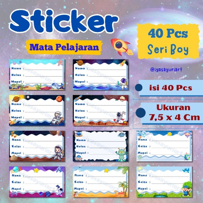MATA School Subject Label Stickers can be customized, HVS matte ...