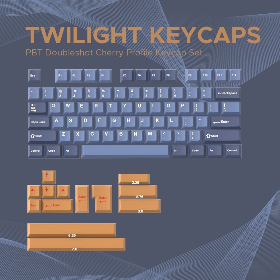 Noir Twilight Keycaps - PBT Doubleshot Cherry Profile Keycap Set ...