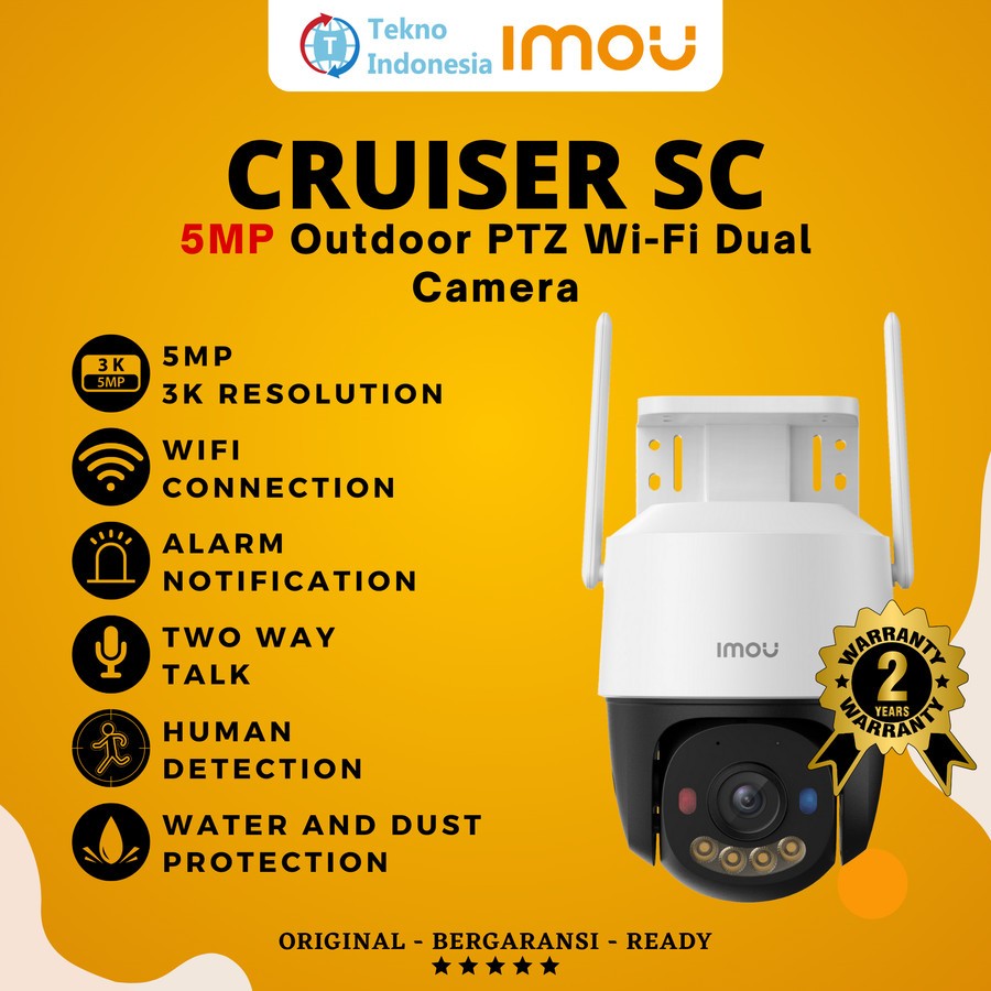 Imou Cruiser SC 5MP Image Blue & Red Warning Light Smart Full-color ...