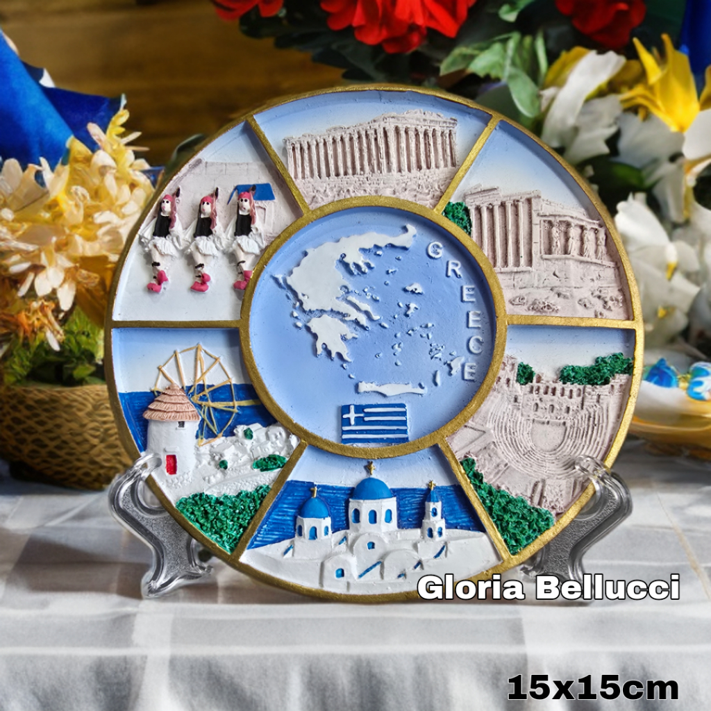 Greece athens wall souvenir plate display from santorini Greek athena ...