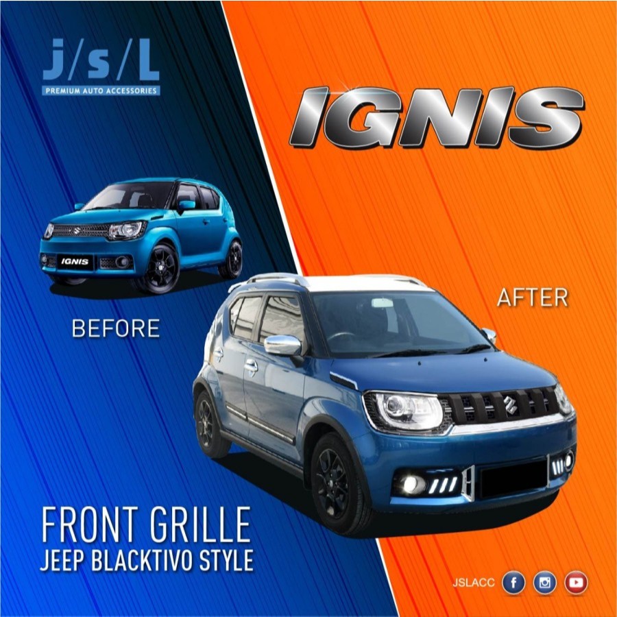HITAM Front Grill Front Grille Ignis 2017 Up Model Jepp Blacktivo Matt ...